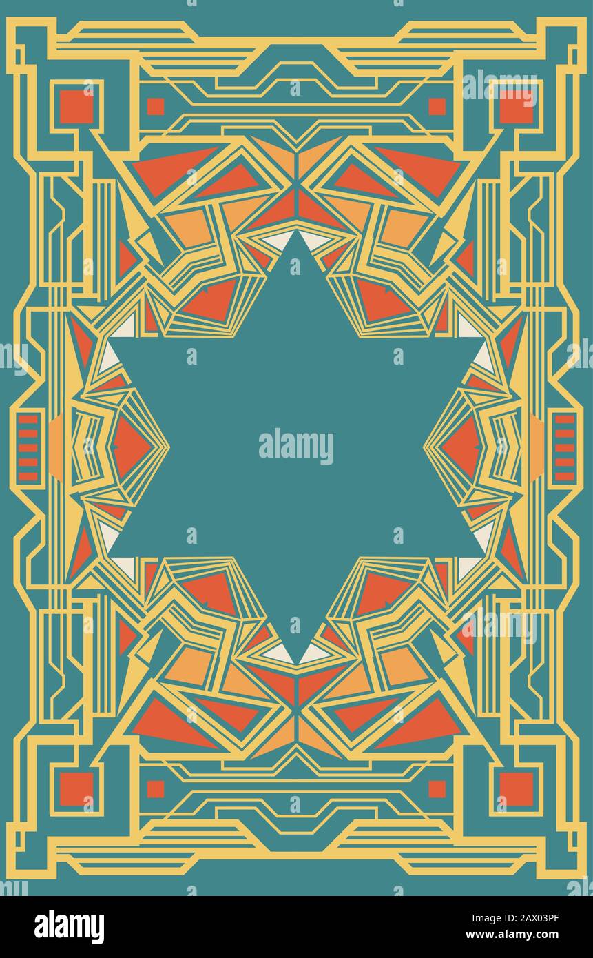 Decorative retro frame made of geometric elements, art deco style Stock ...