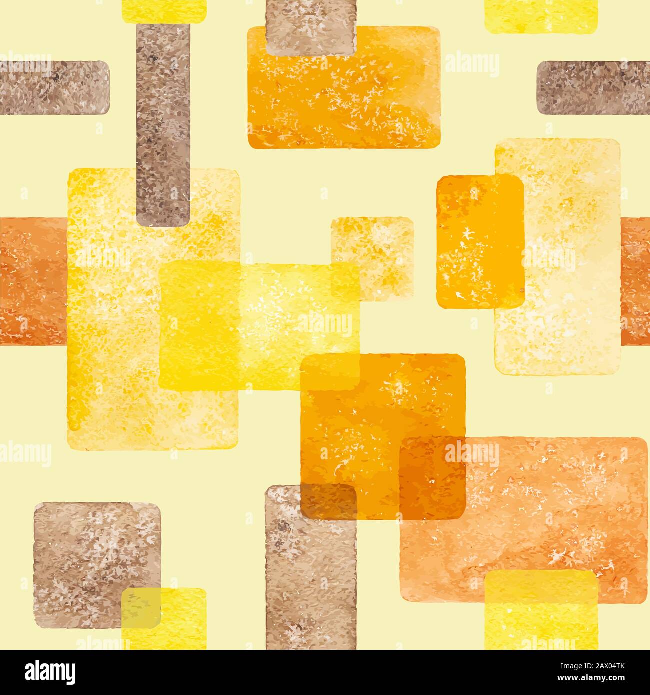Vector warm colors watercolor geometric abstract seamless pattern Stock ...