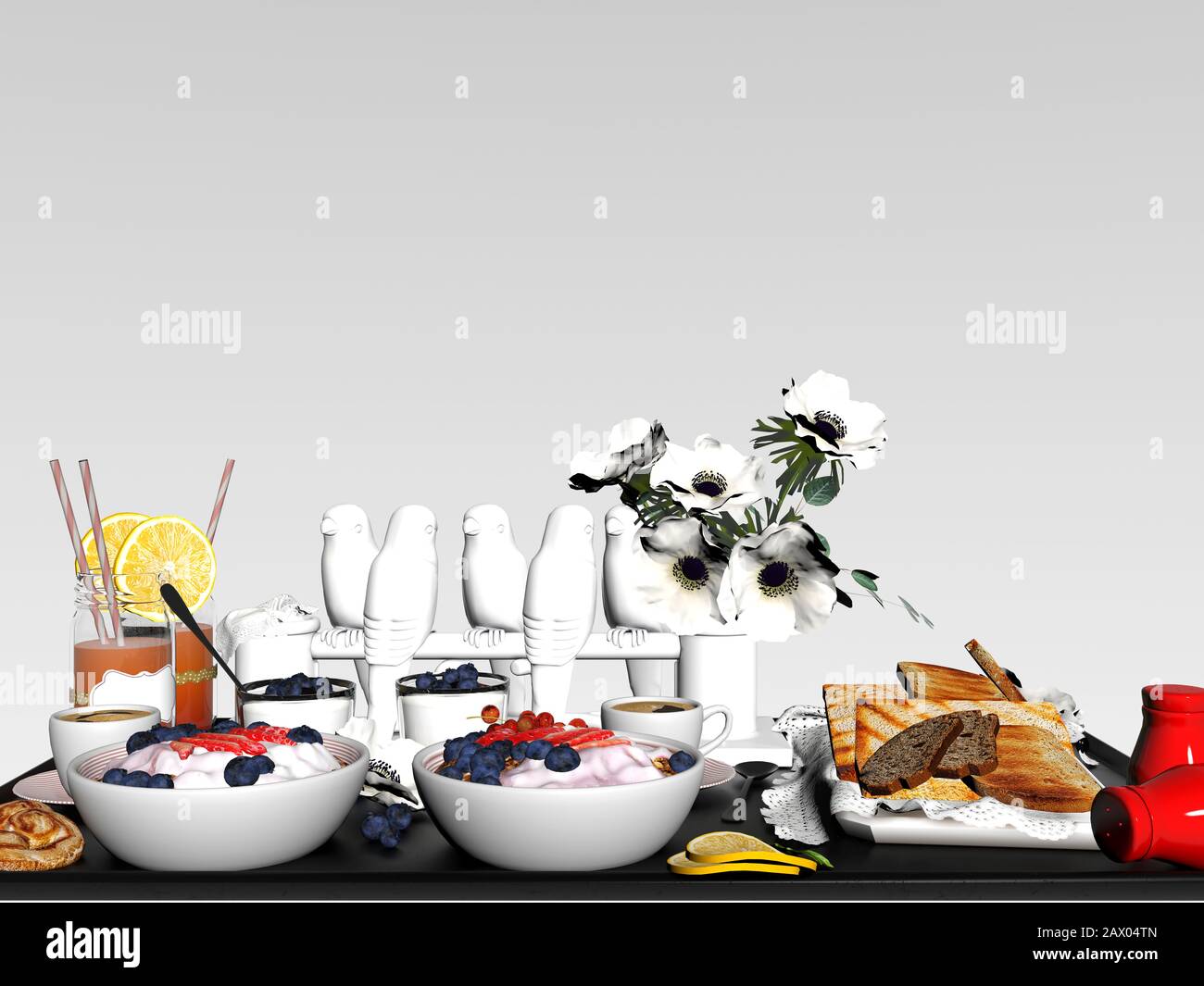 3d render of food concept Stock Photo - Alamy