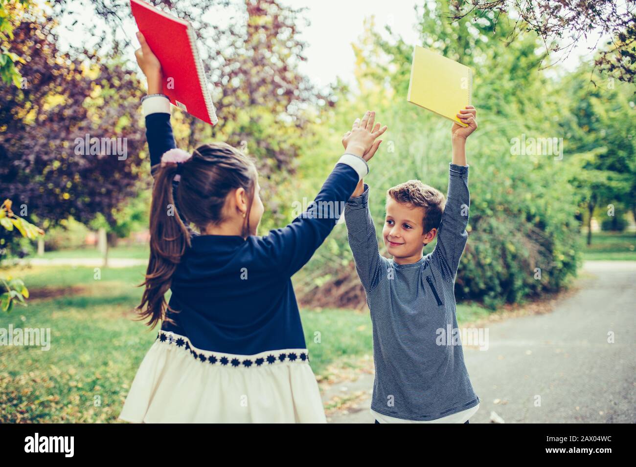 Happy Kids Taking A Test