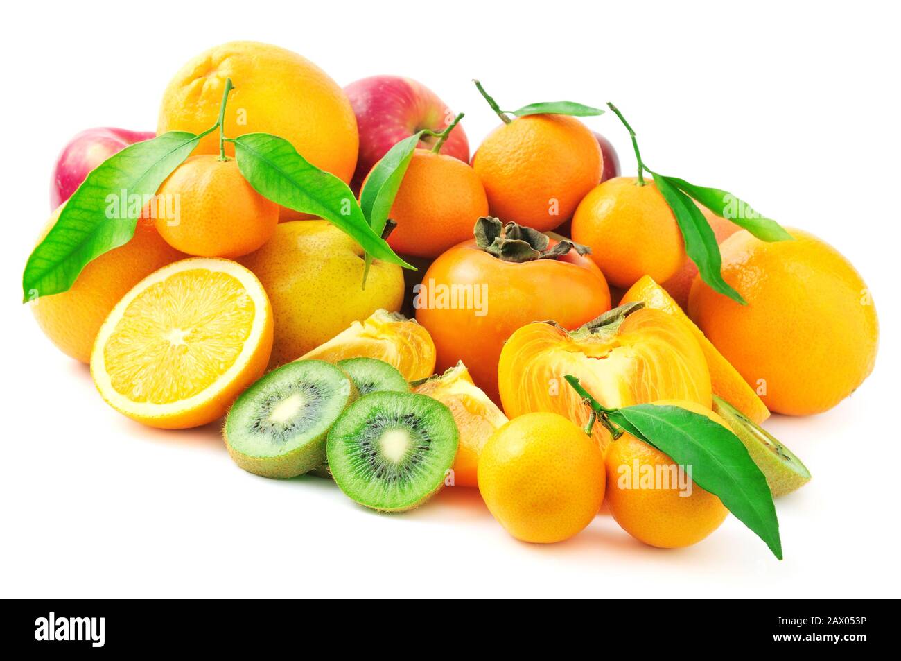 collection fruits isolated on white background Stock Photo - Alamy