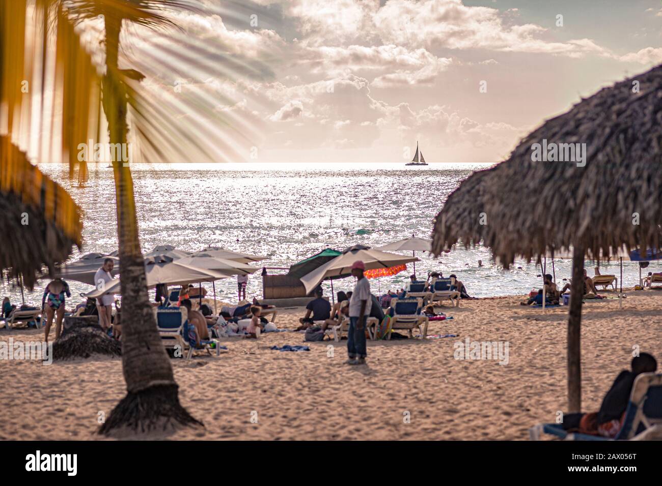 Dominicus beach in sunset time Stock Photo - Alamy