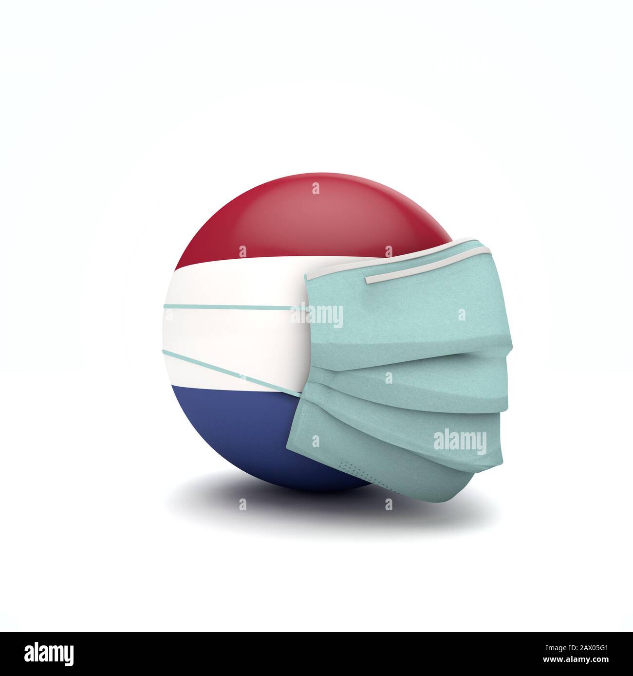 Netherlands flag with protective face mask. Novel coronavirus concept ...