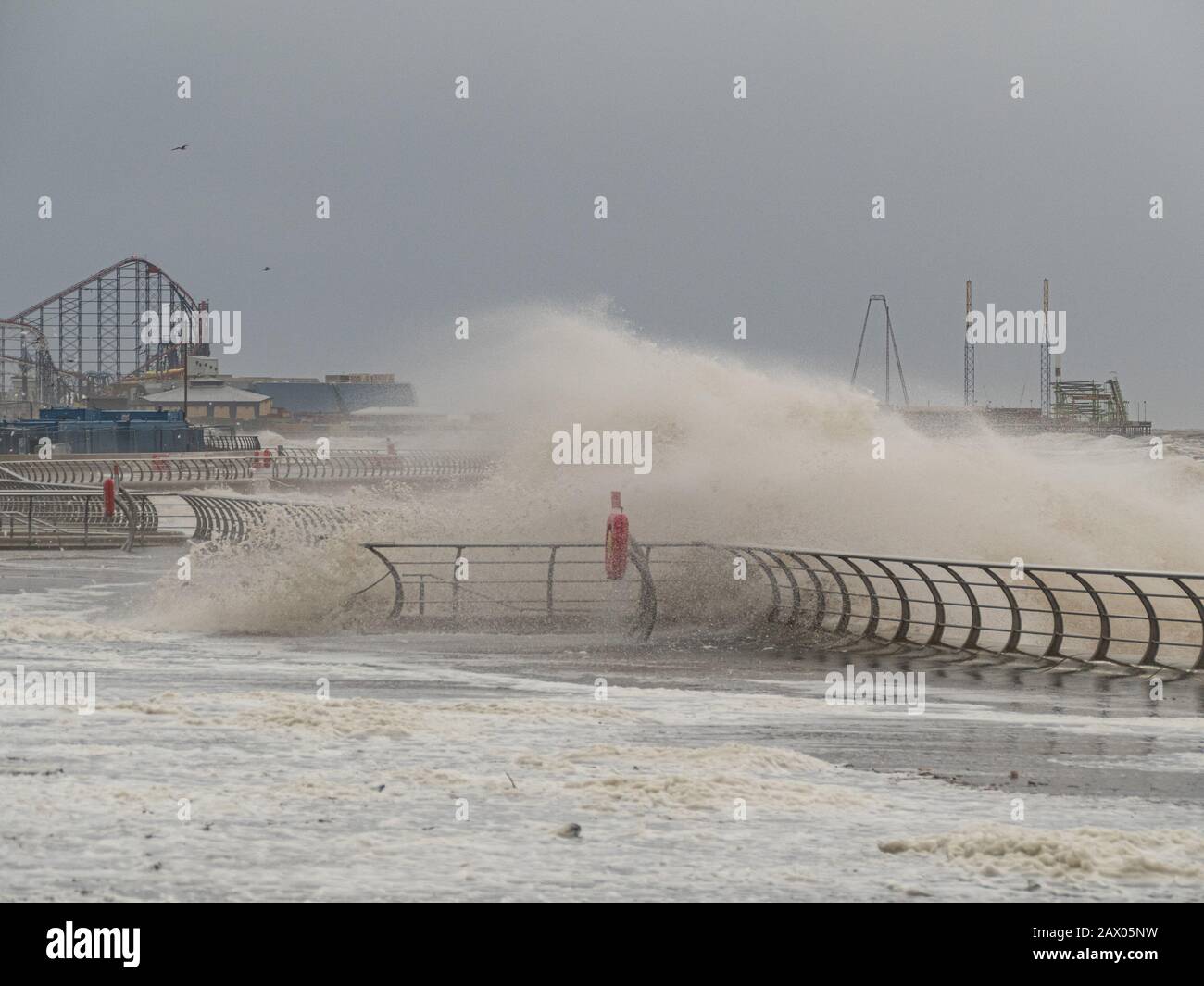 Blackpool, UK. 10th Feb, 2020. Weather news. As storm Ciara moves away ...