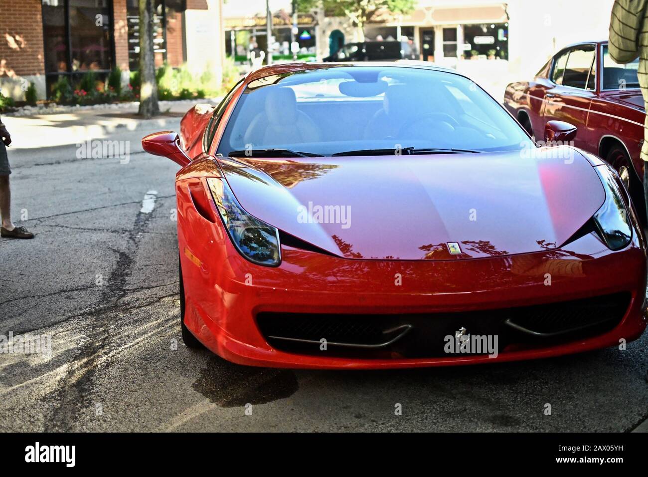 DOWNERS GROVE, UNITED STATES - Jun 07, 2019: A beautiful shiny red ...