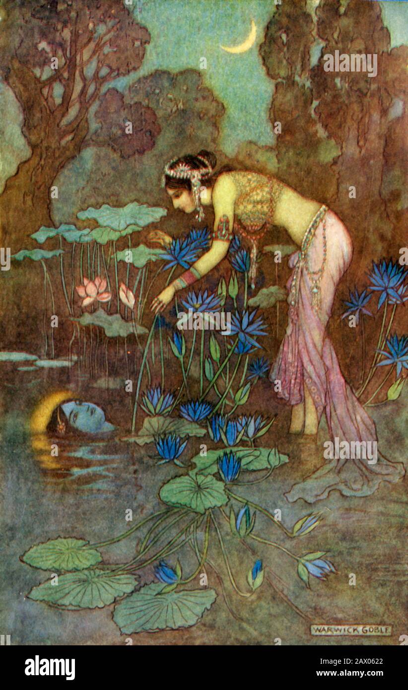 'Sita Finds Rama Among Lotus Blooms', 1913. Rama and Sita play hide-and ...