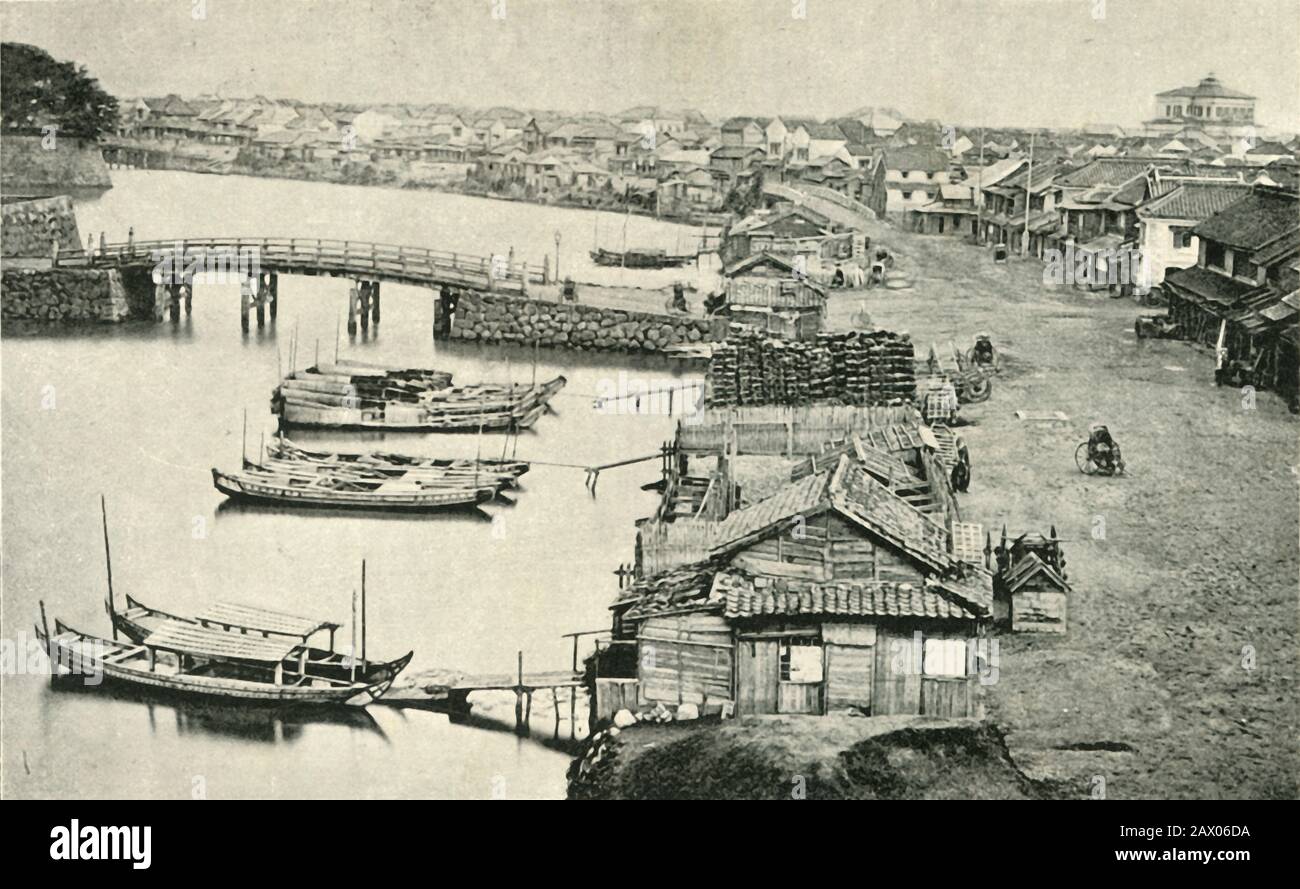 'The Castle Moat, Tokyo', 1891. From "Seas & Lands", by Sir Edwin ...