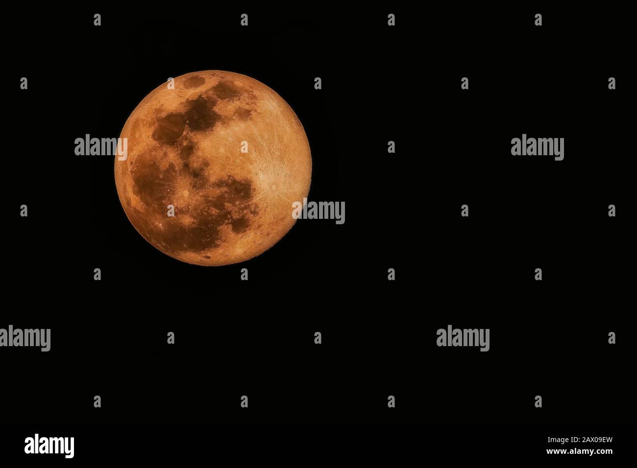 Full super moon snow moon blood moon Stock Photo - Alamy
