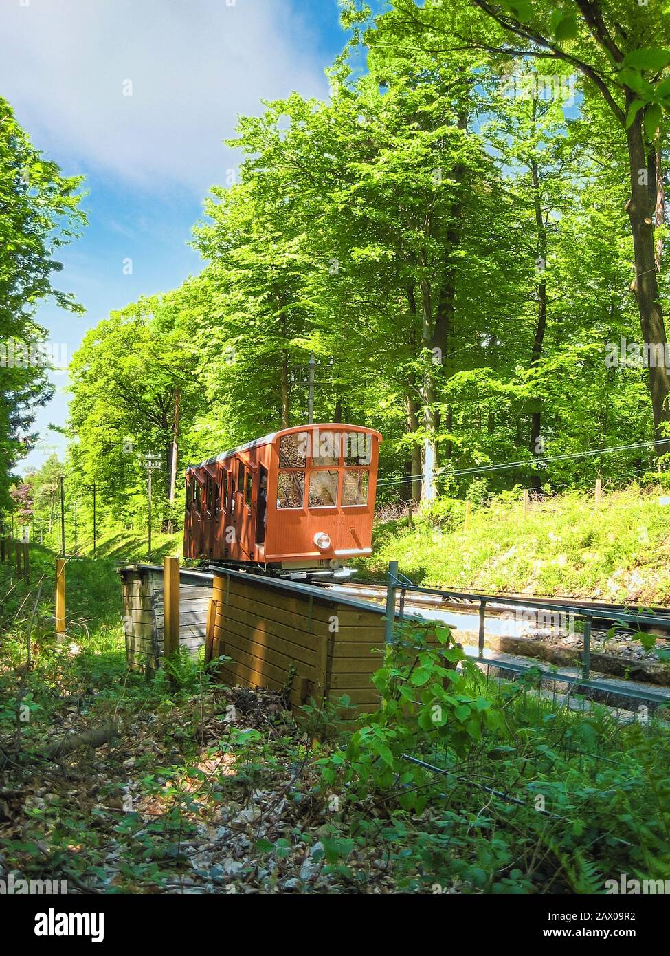 Old cable car in Heidelberg, Germany Stock Photo - Alamy