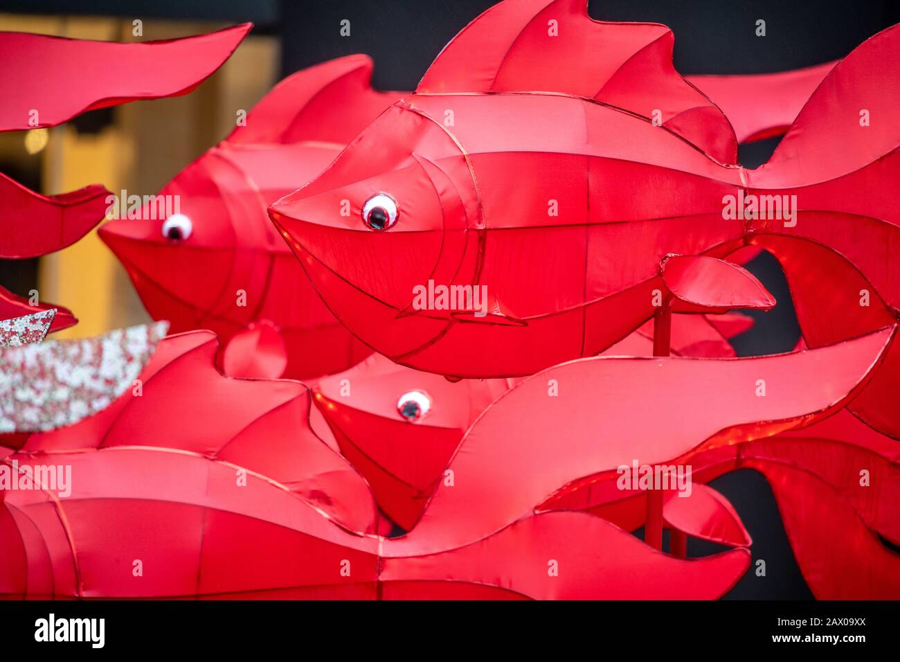 A Chinese lantern in the shape of a fish, Shanghai, China Stock Photo ...
