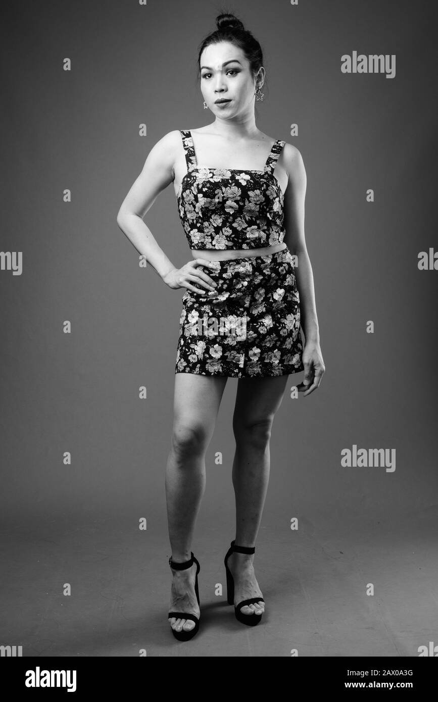 Full body shot of young beautiful Asian transgender woman Stock Photo ...