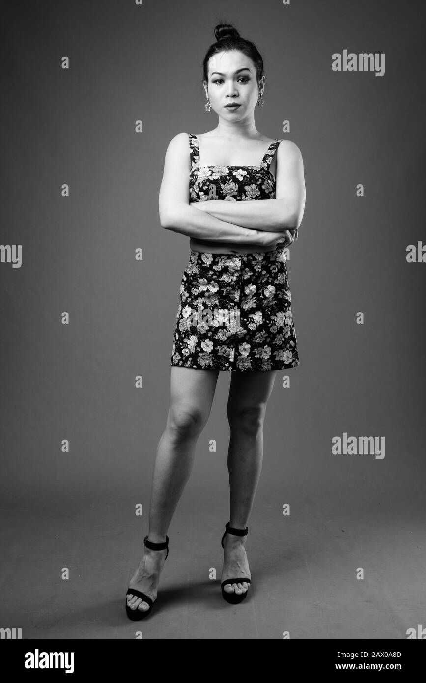 Full body shot of young beautiful Asian transgender woman Stock Photo ...