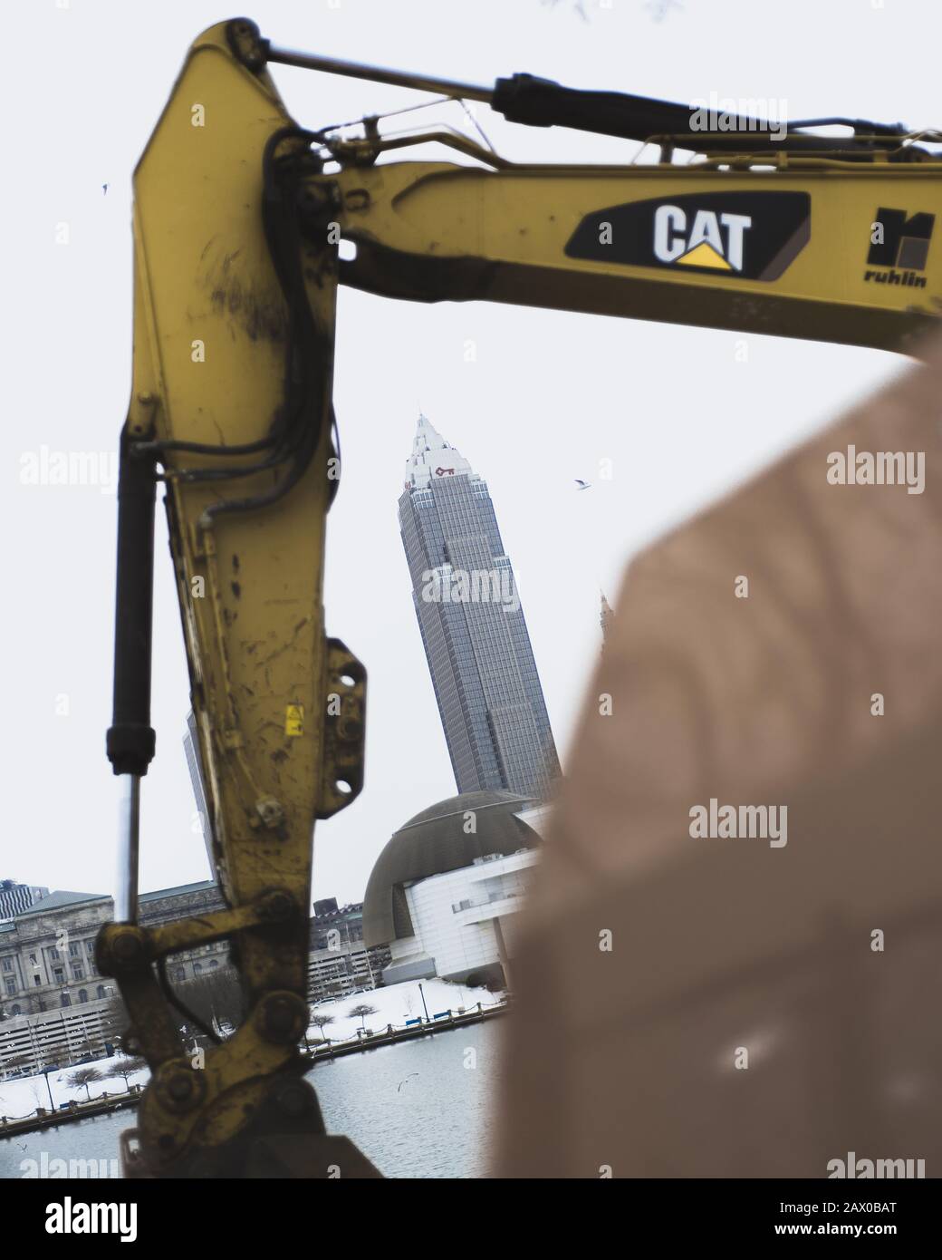 Key Tower with Construction in Voinovich Park Stock Photo - Alamy