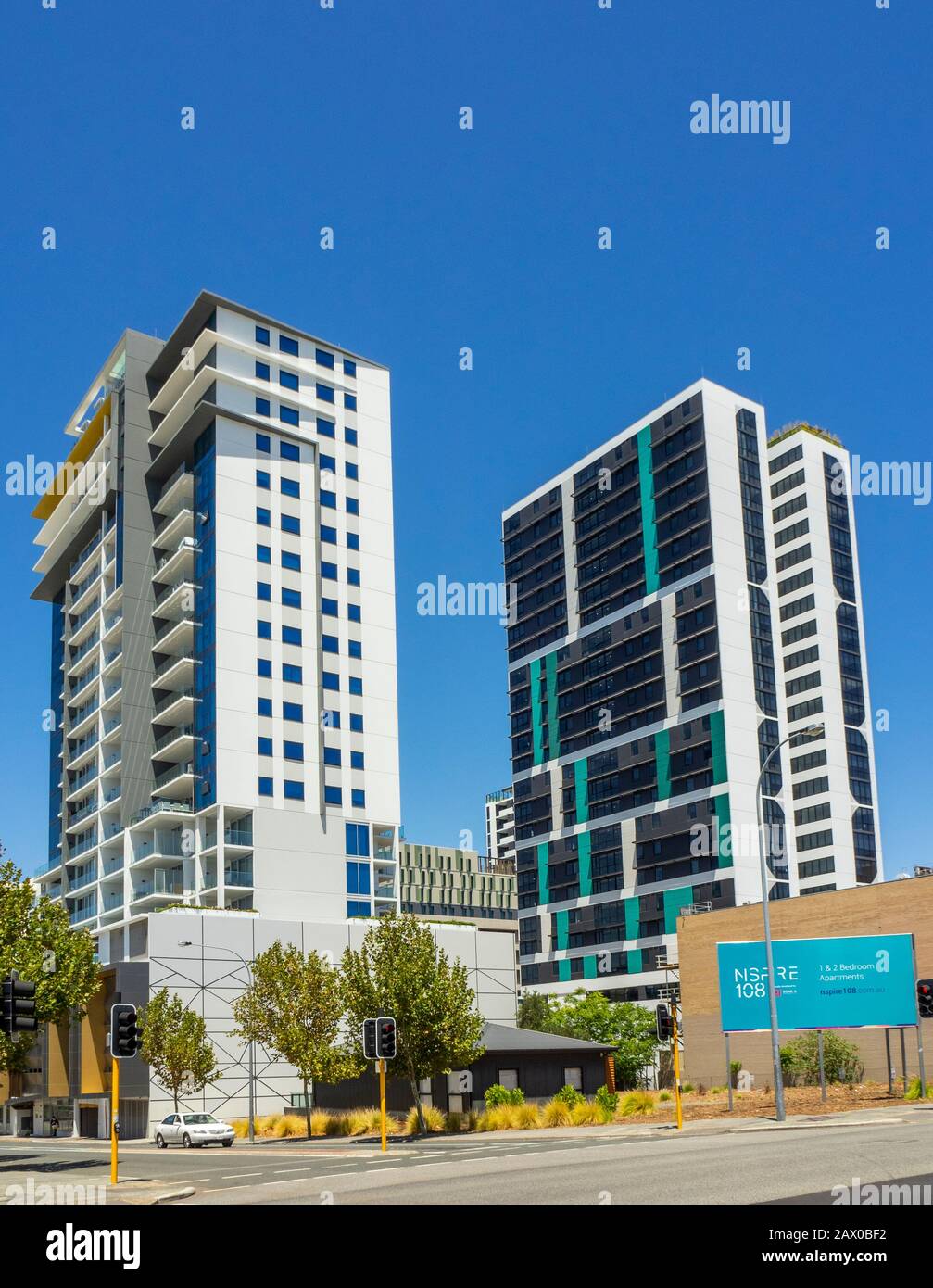 High rise high density residential towers in Perth WA Australia Stock ...