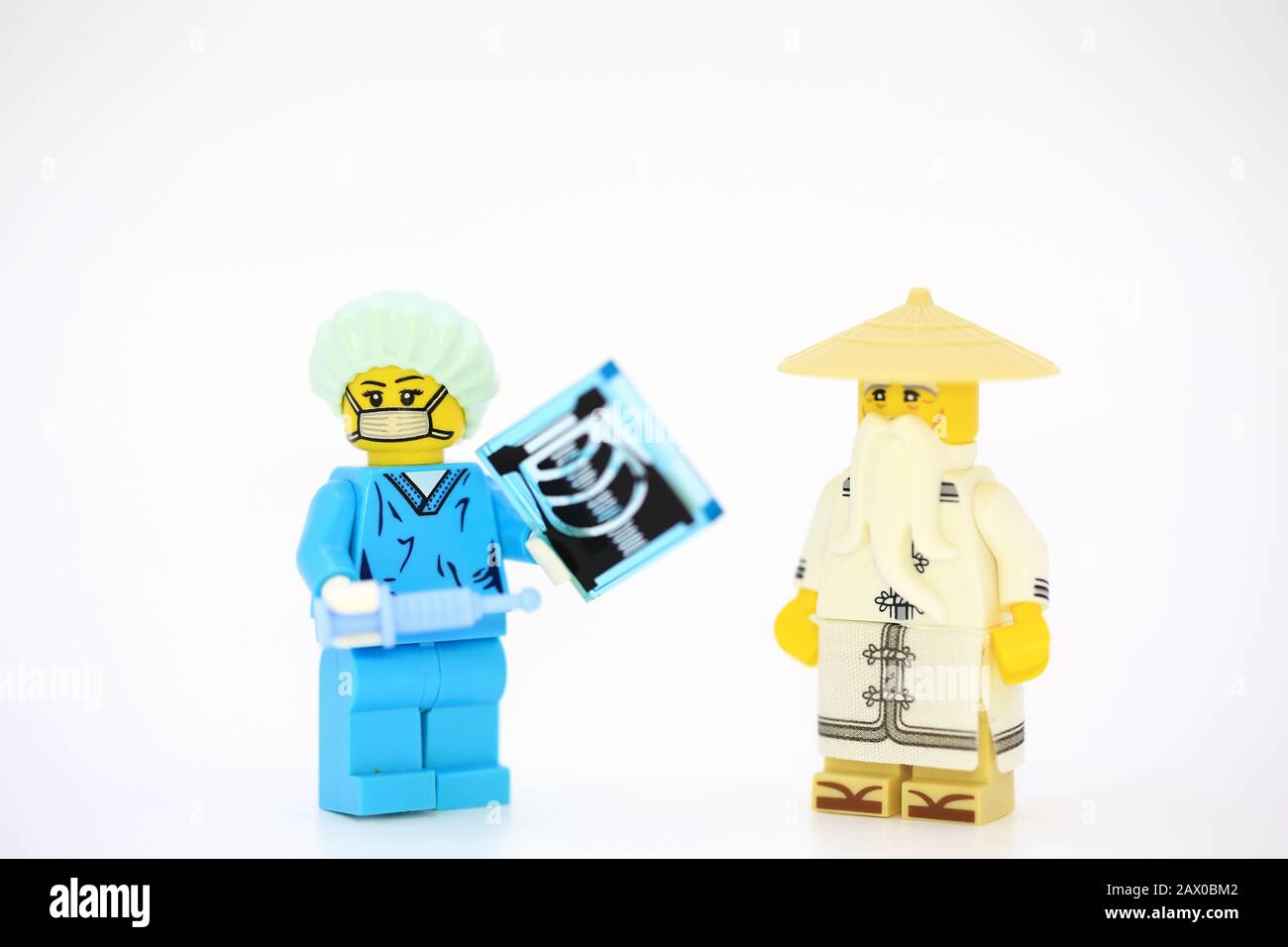 Hong Kong, 2 February 2020: the mini figure from lego play different ...