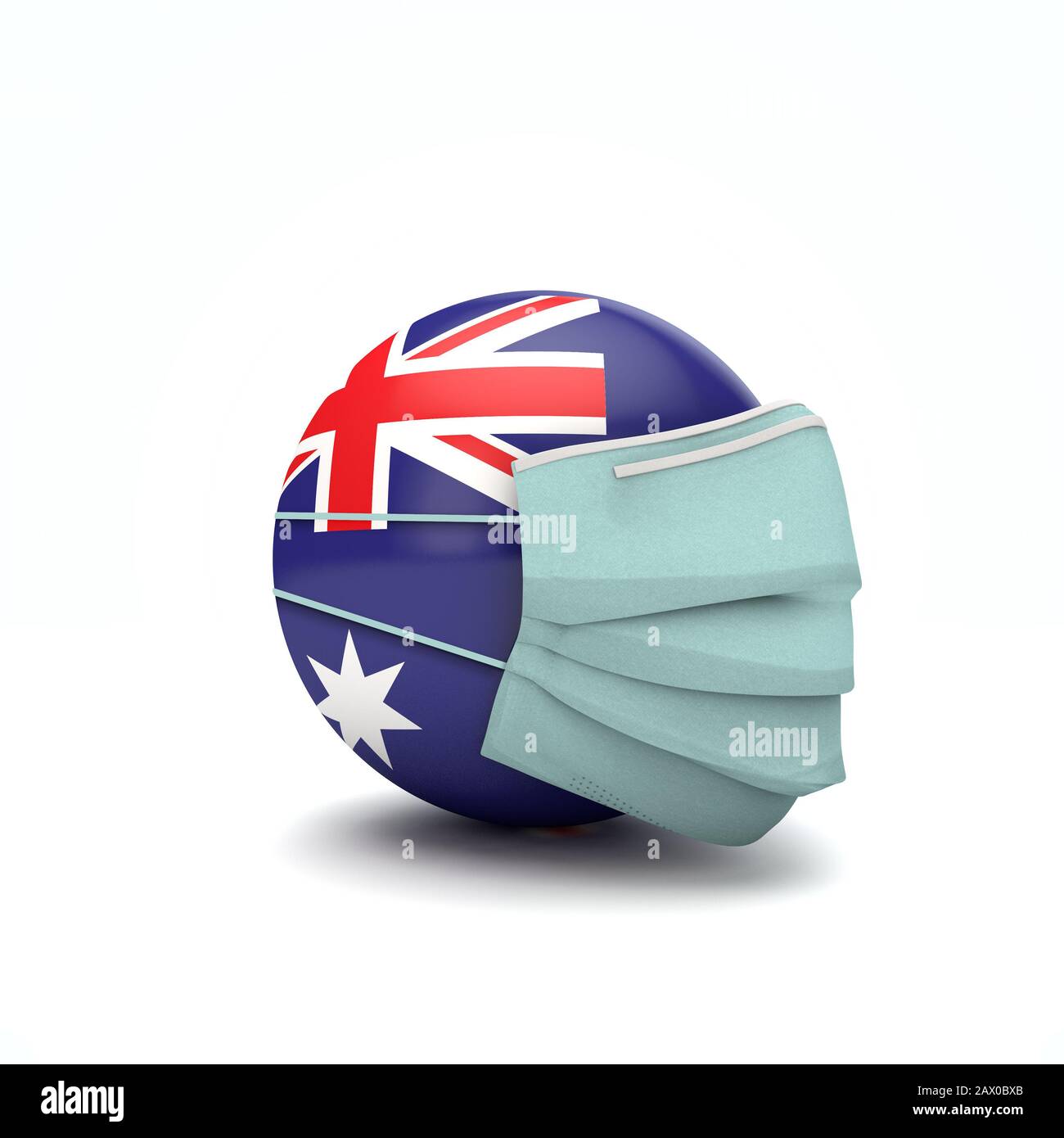 Australia flag with protective face mask. Novel coronavirus concept. 3D ...