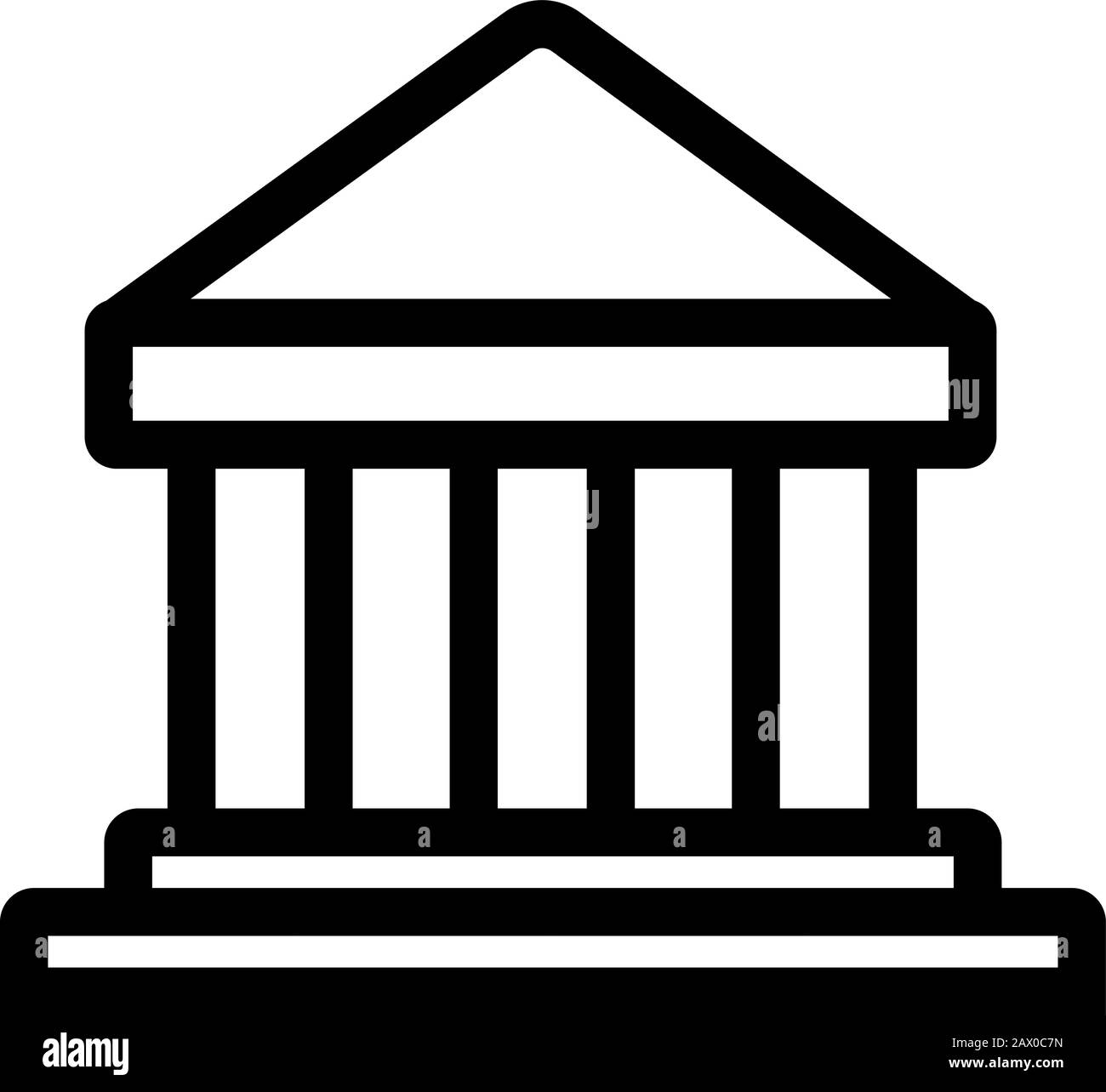 Academy building icon vector. Isolated contour symbol illustration ...