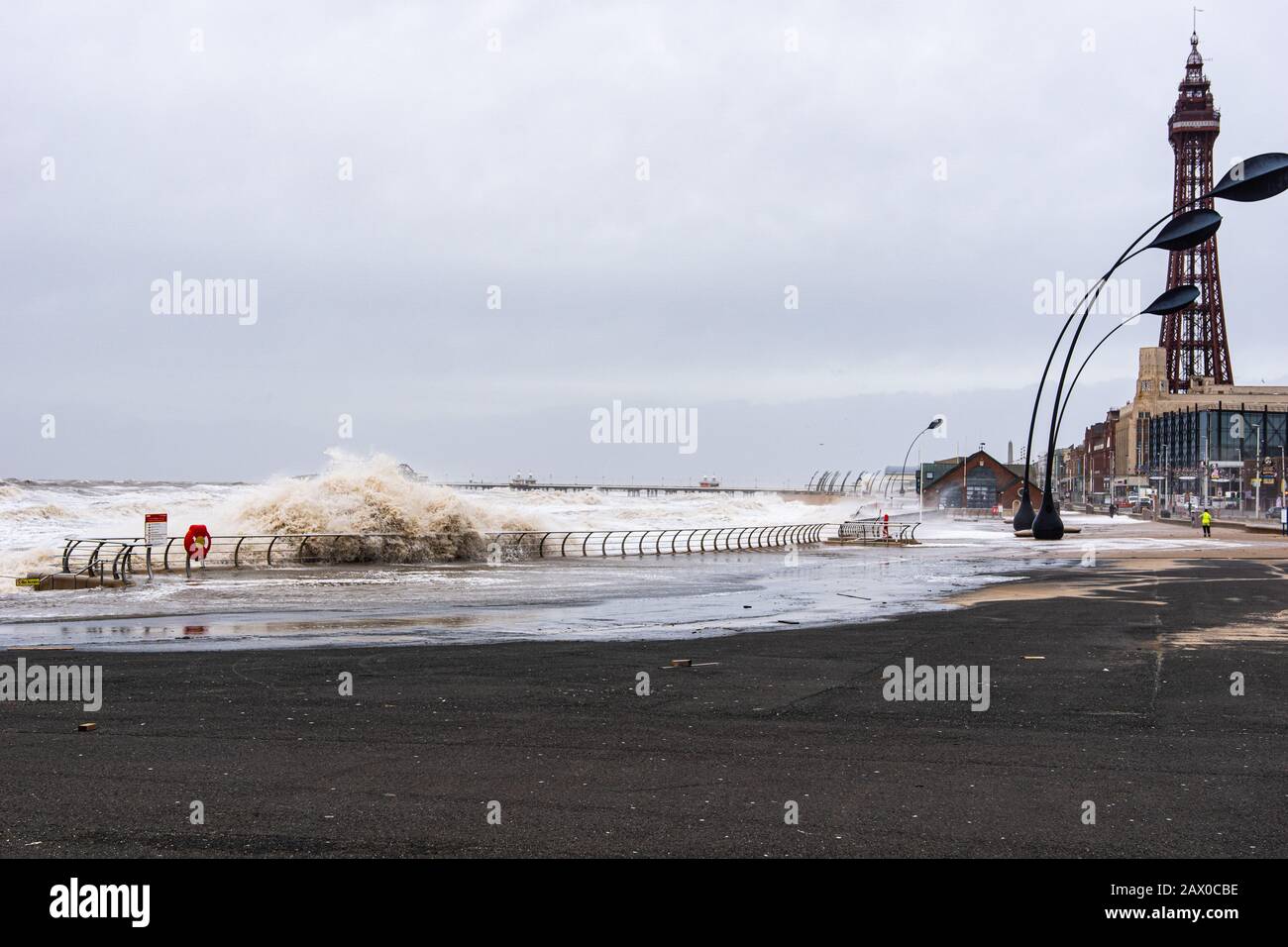 Blackpool, UK. 10th Feb, 2020. Weather news. As storm Ciara moves away ...