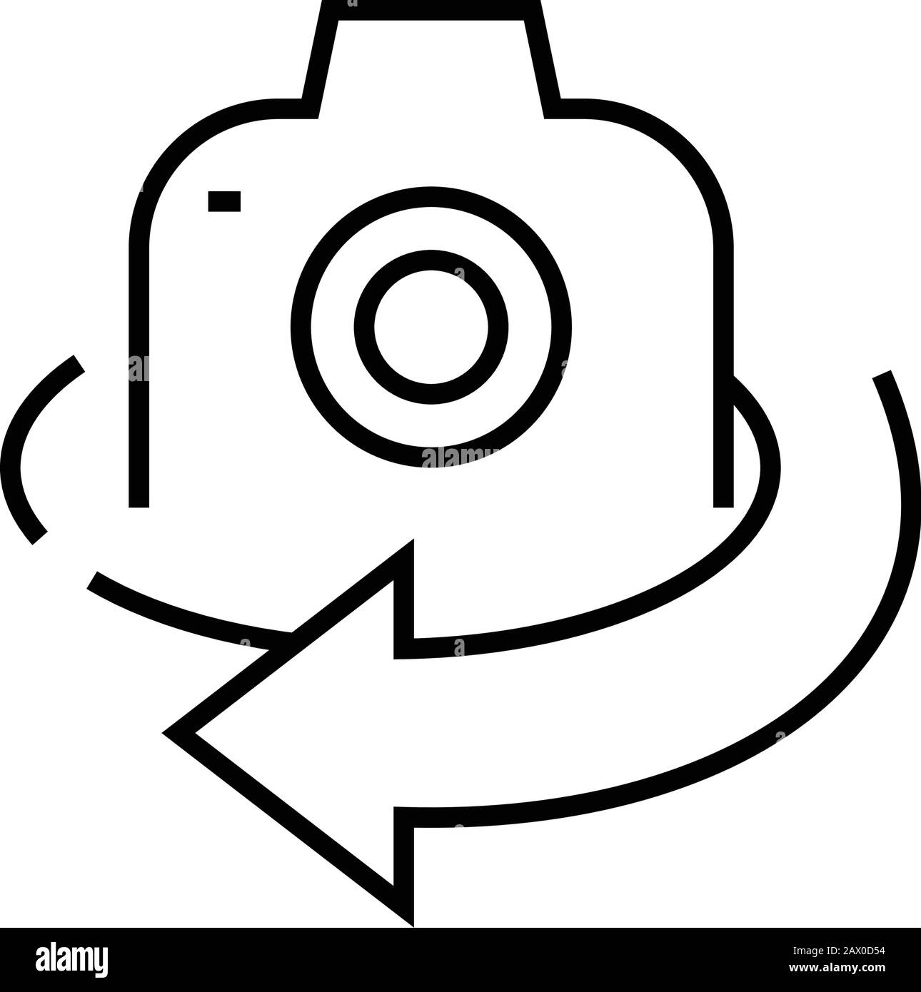 360 degree camera line icon. 360 degree camera concept outline vector ...