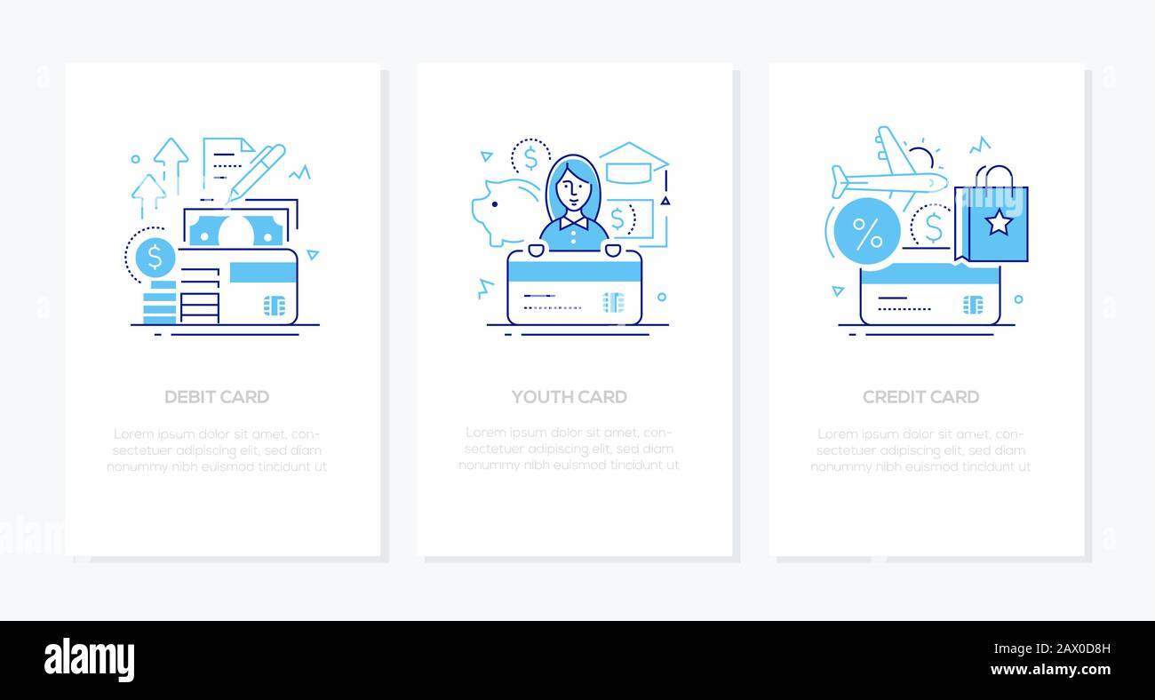 Banking operations - line design style banners set Stock Vector Image ...