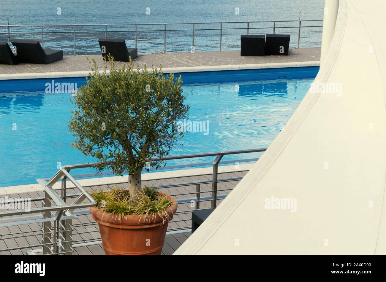 Hotel floating pool by the lake, Cadenabbia, Como, Italy Stock Photo ...