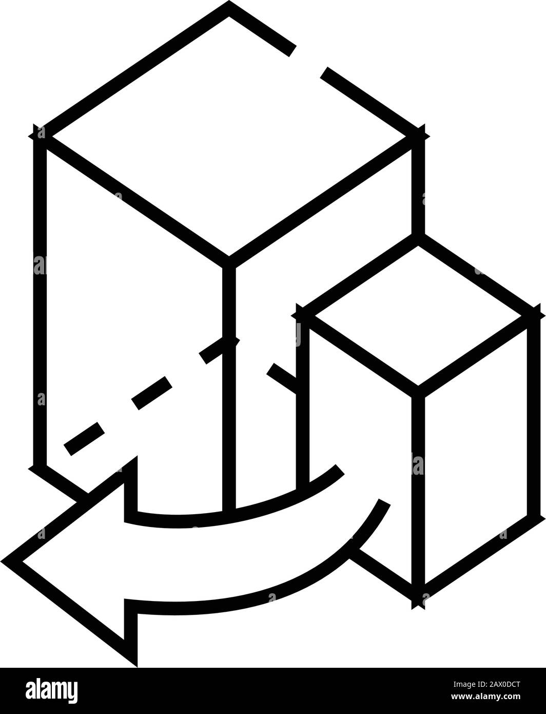 3d objects line icon. 3d objects concept outline vector, symbol, sign ...