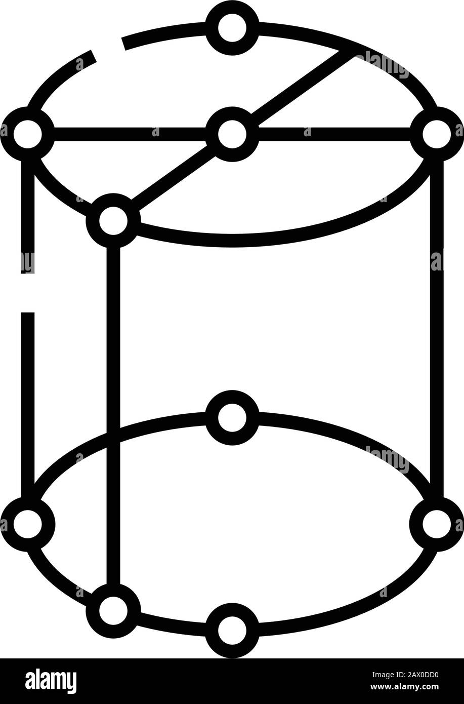 3d model line icon. 3d model concept outline vector, symbol, sign ...