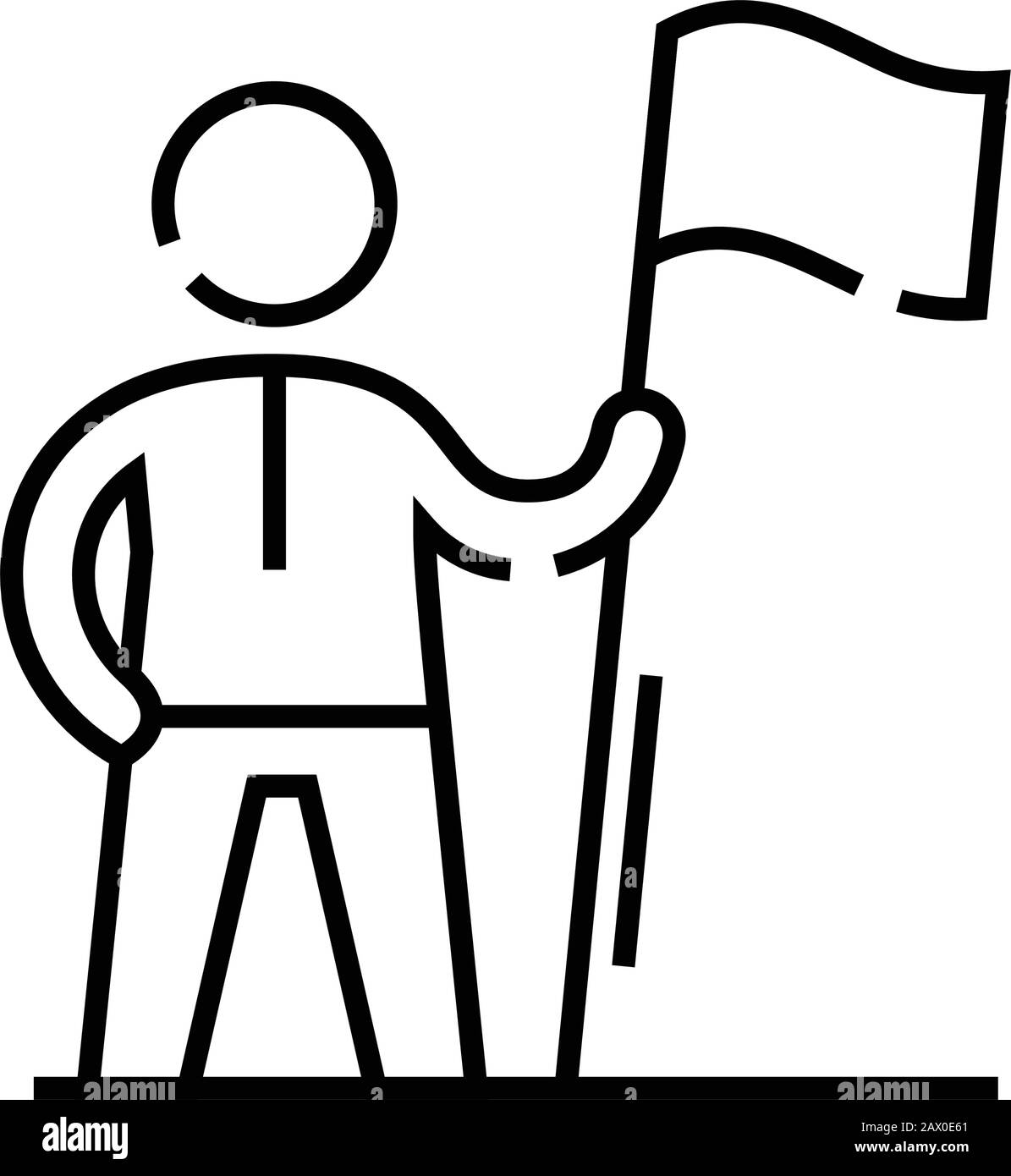 Achiever line icon. Achiever concept outline vector, symbol, sign ...