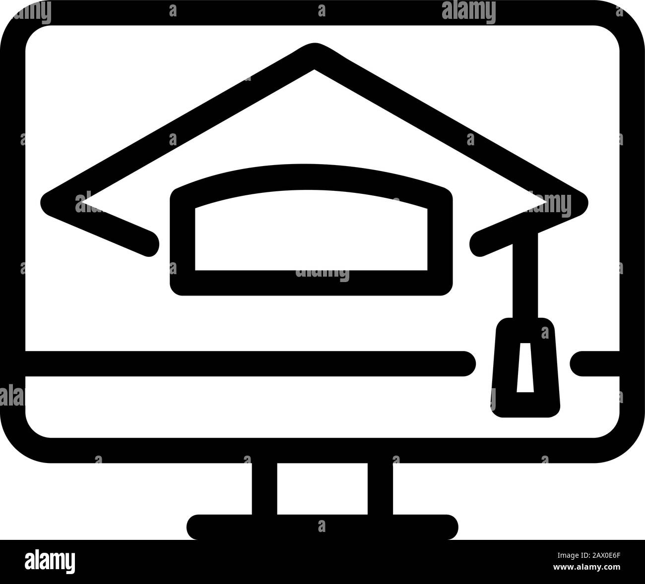 Academy online icon vector. Isolated contour symbol illustration Stock ...