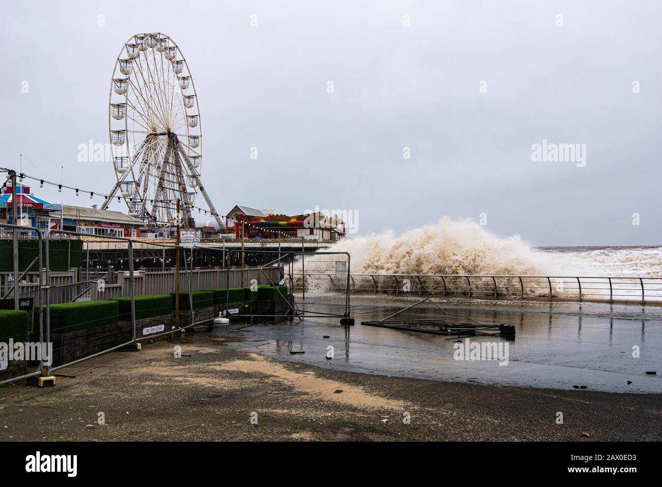 Blackpool, UK. 10th Feb, 2020. Weather news. As storm Ciara moves away ...
