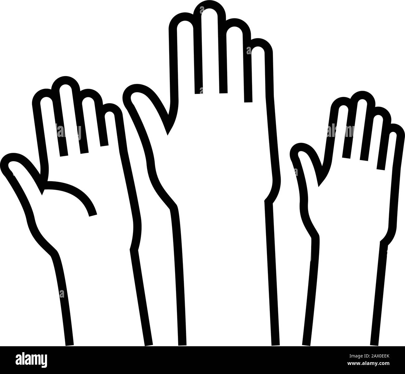Active hands line icon. Active hands concept outline vector, symbol ...