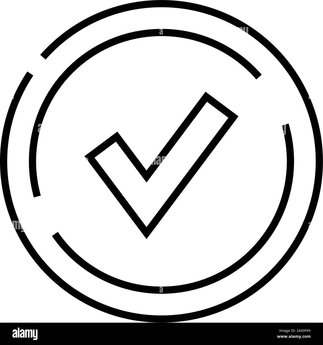 Accept line icon. Accept concept outline vector, symbol, sign, linear ...