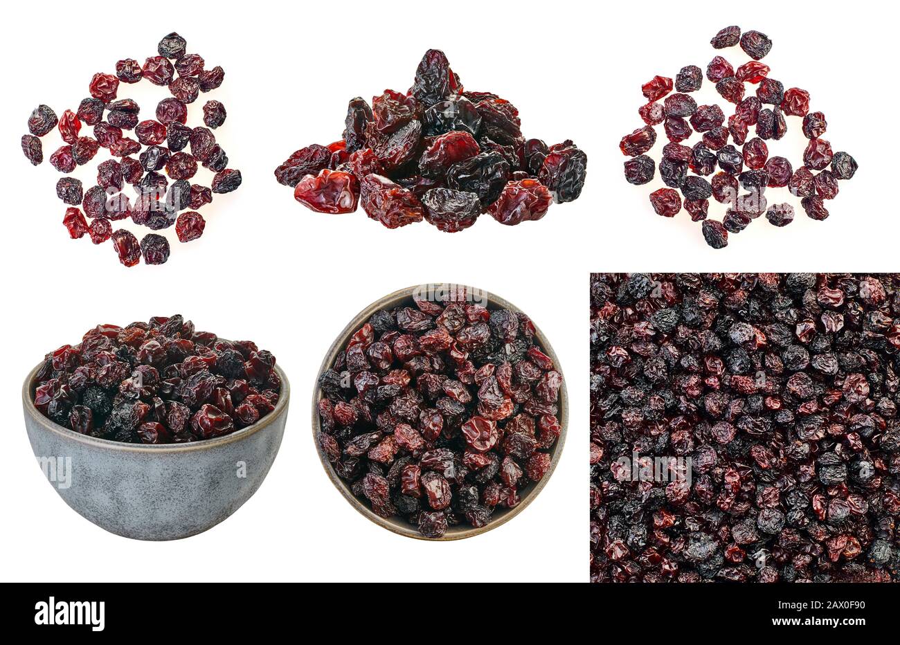 set of raisins with clipping patch on a white background isolated Stock ...