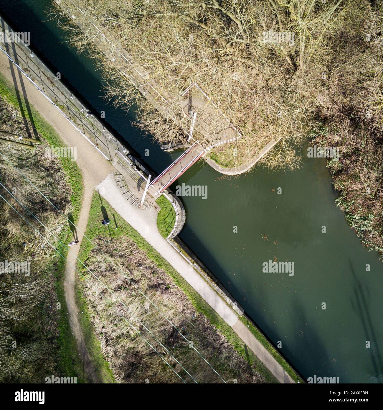 Aerial view canal lock lock hi-res stock photography and images - Alamy