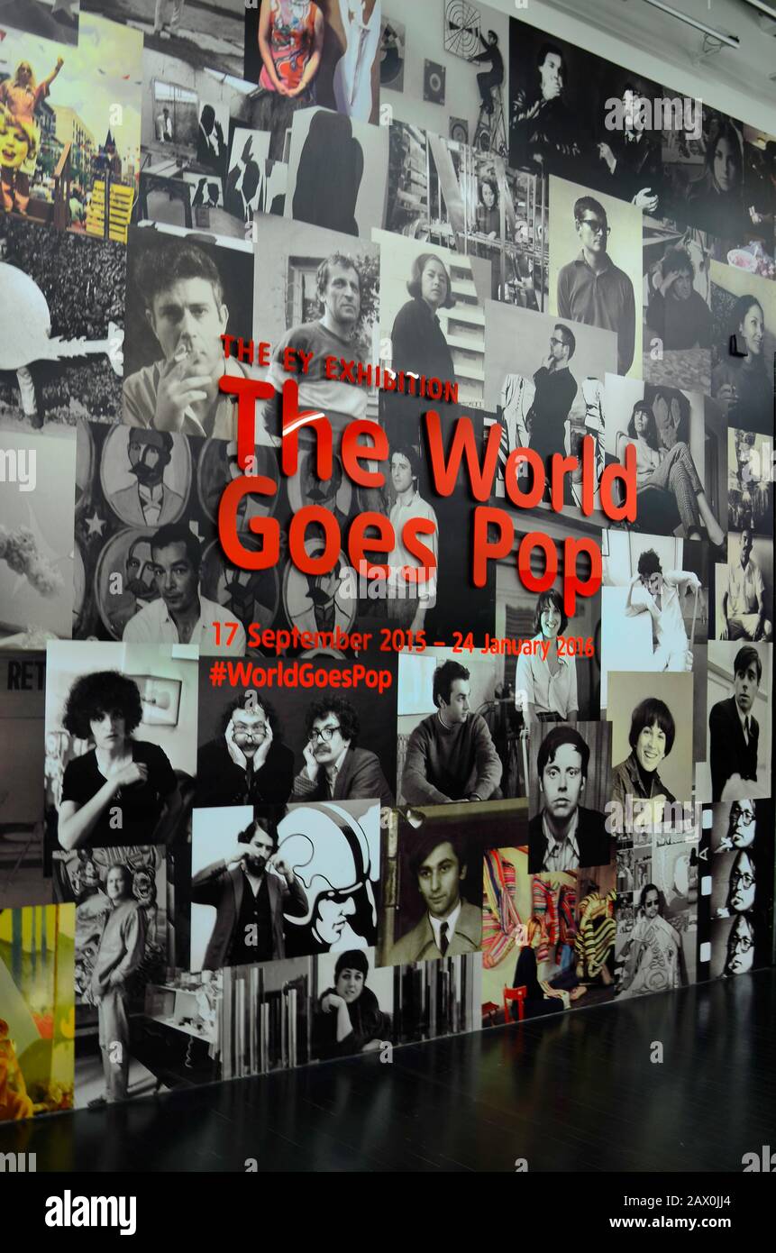 London, United Kingdom - January 17th 2016: Artwork with posters and ...