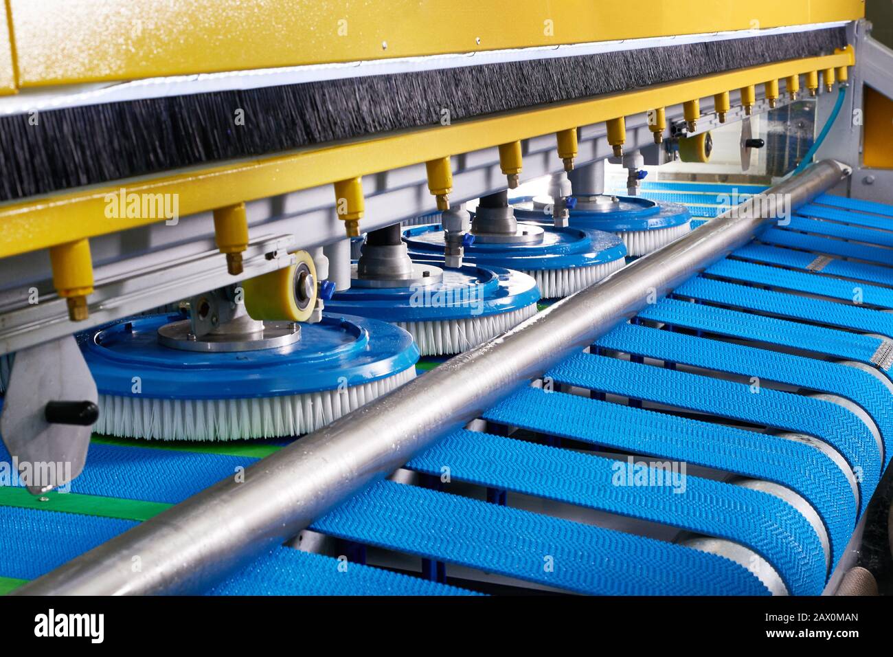 Automatic Industrial line for washing and cleaning dirty carpets Stock ...