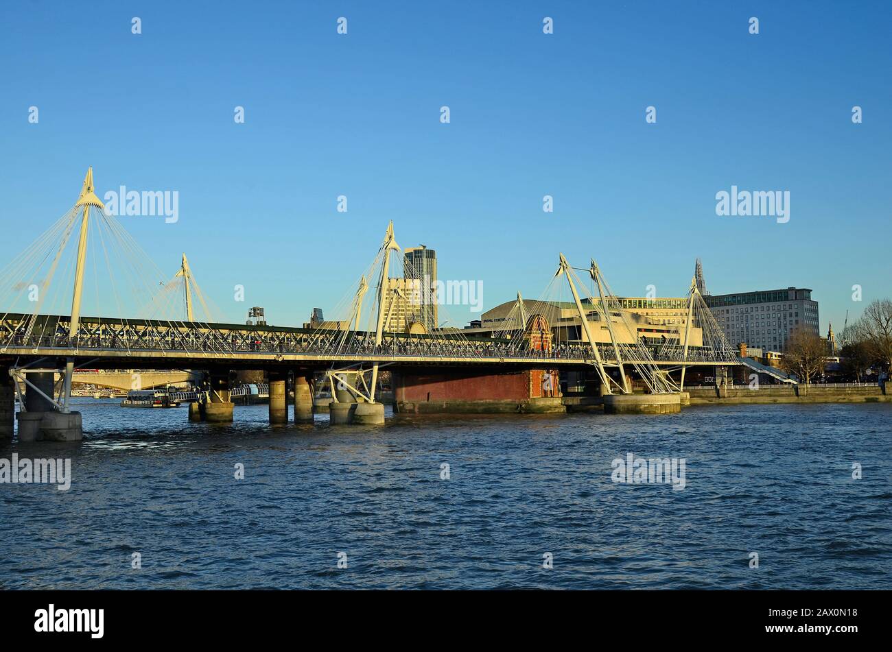 Great Britain, London, golden jubilee bridge over river thames Stock ...