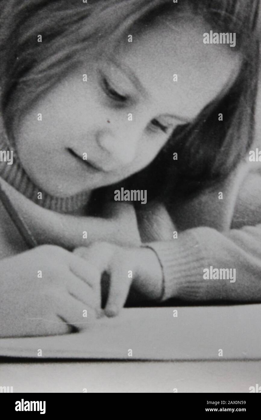 Fine 1970s black and white vintage photography of a young girl ...