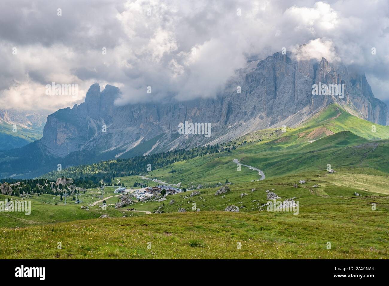 Passo Sella Mountain Pass in the Italian Dolomites Stock Photo - Alamy