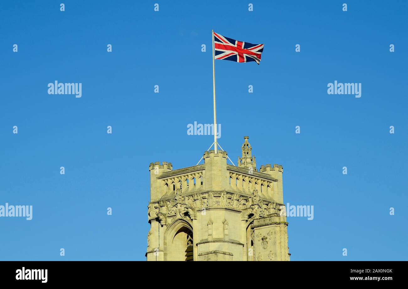 Great Britain, London, Union Jack on top of Victoria Tower Stock Photo ...