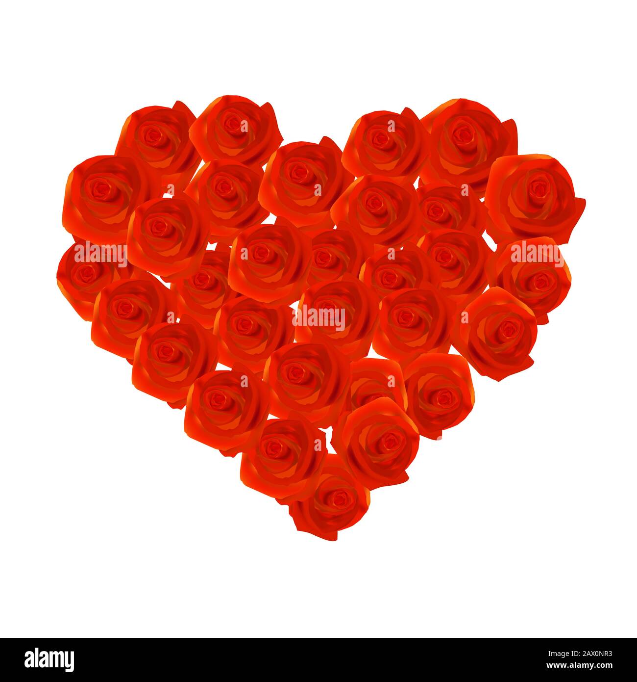 Heart of roses illustration. Heart symbol of love. Happy Valentines day ...
