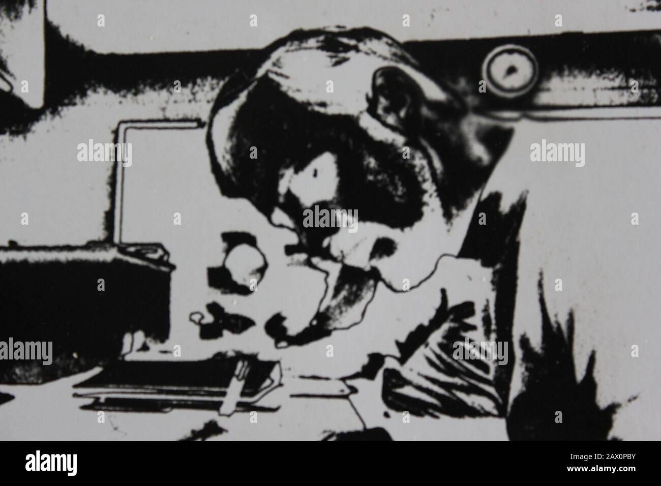 Fine 1970s black and white vintage extreme photography of a male ...