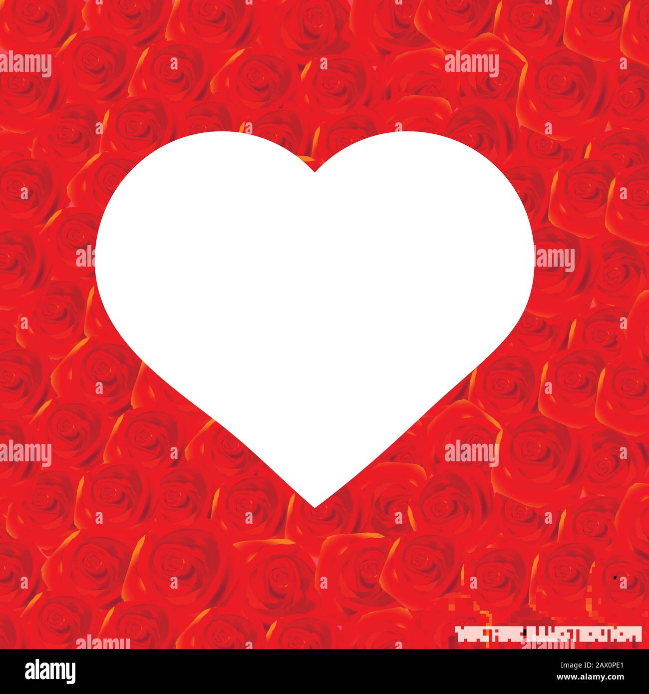 Heart of roses illustration. Heart symbol of love. Bright vector ...