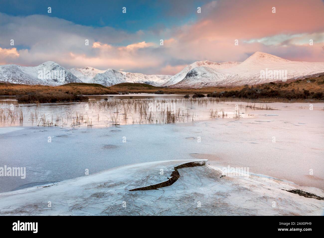 Ice sheets on Rannoch Moor, Highland, Scotland Stock Photo - Alamy