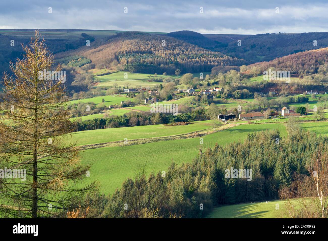 Distant moors village Hawnby in Bilsdale, North Yorkshire UK Stock ...