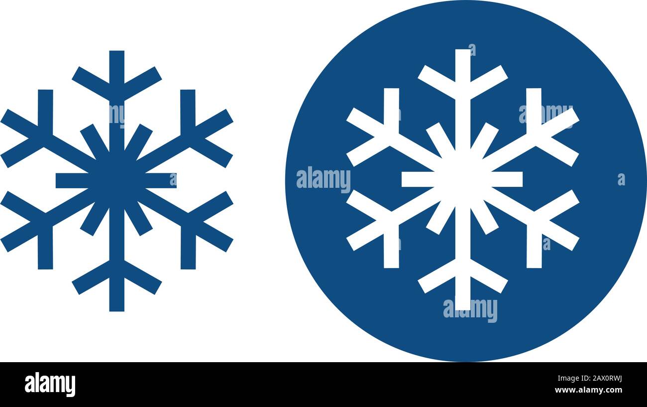 Cold snowflake. Symbol of winter and frost. Two options. Vector blue ...