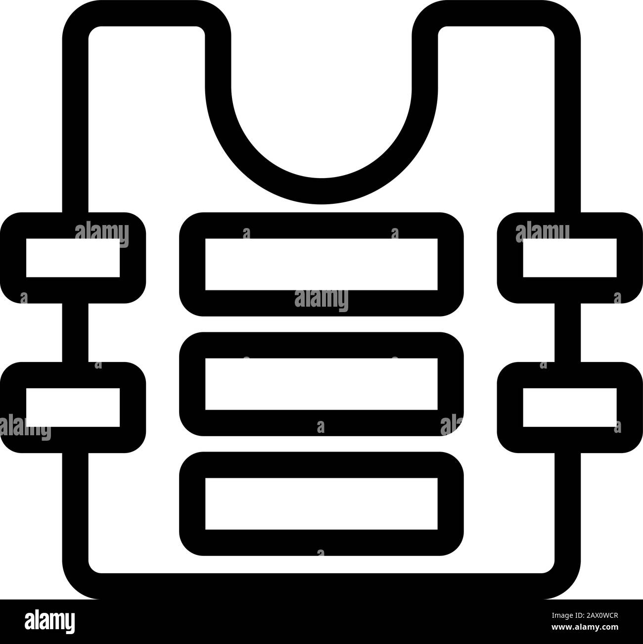 Army body armor icon vector. Isolated contour symbol illustration Stock ...