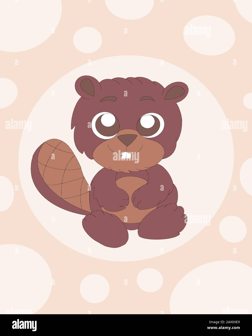Cute baby beaver in pastel shades. Cute animal illustration.Beavers ...