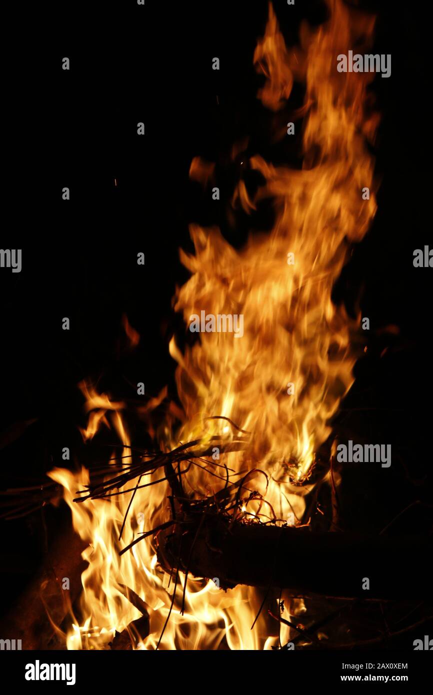 Nature love near see with fire light and romantic lighting Stock Photo ...