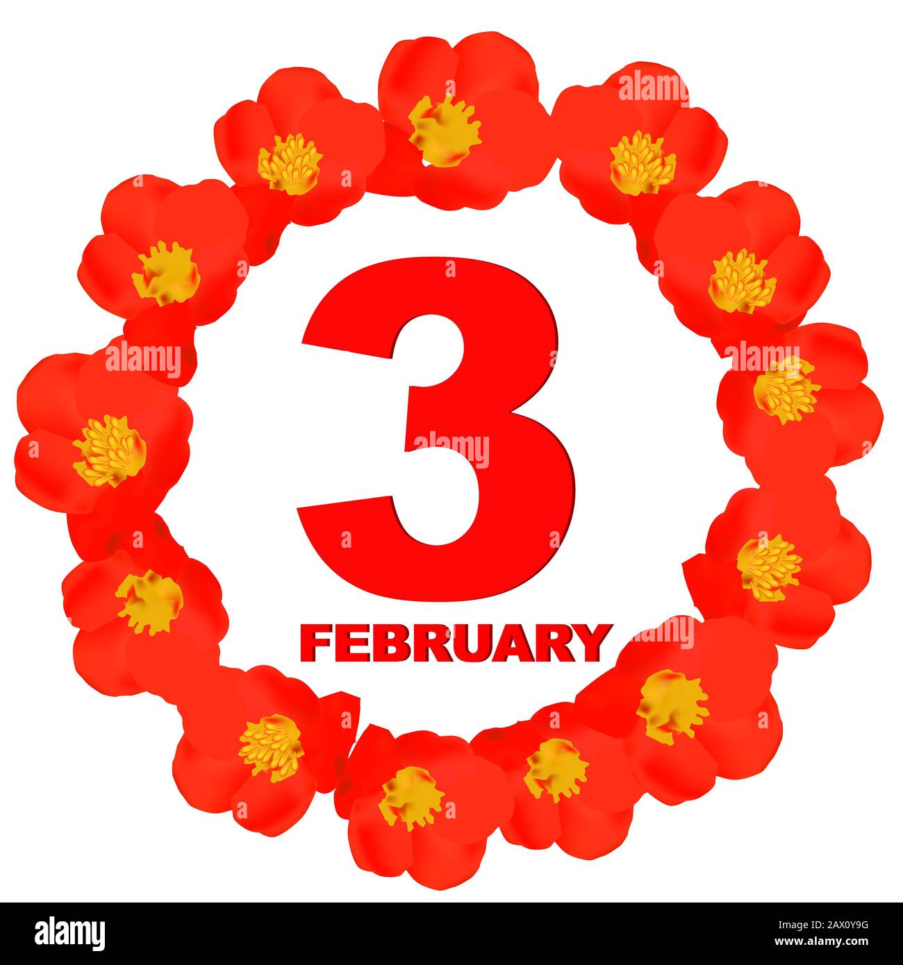 February 3 icon. For planning important day. Banner for holidays and ...